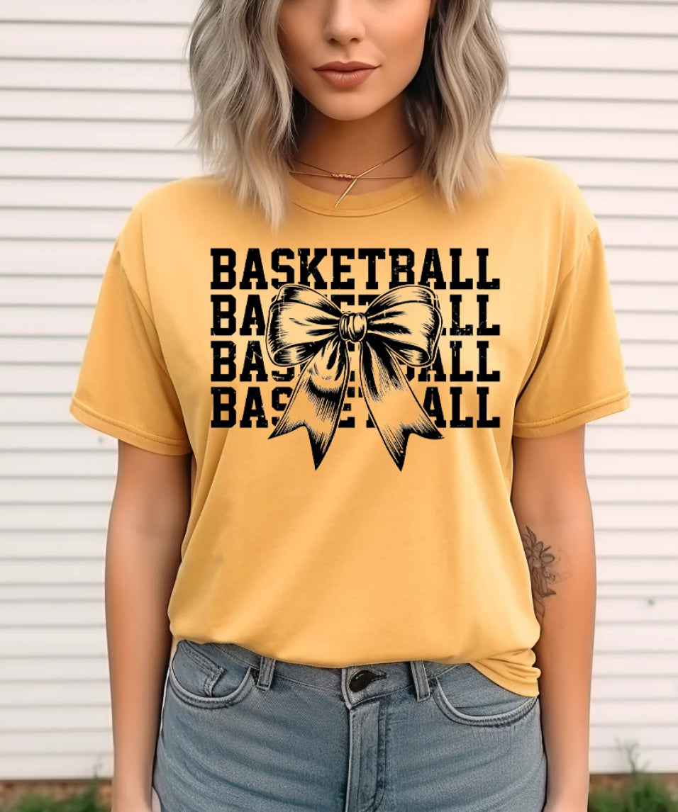 Basketball stacked bow shirt – imPRESSive Threads